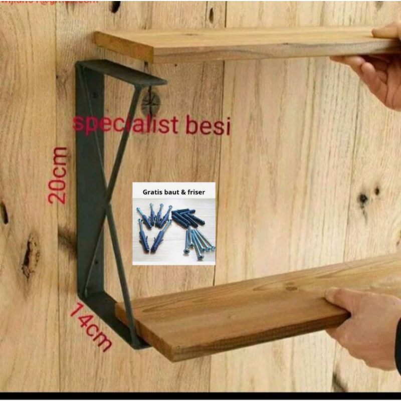 Jual Rak besi siku penyangga rak ambalan rak x | Shopee Indonesia