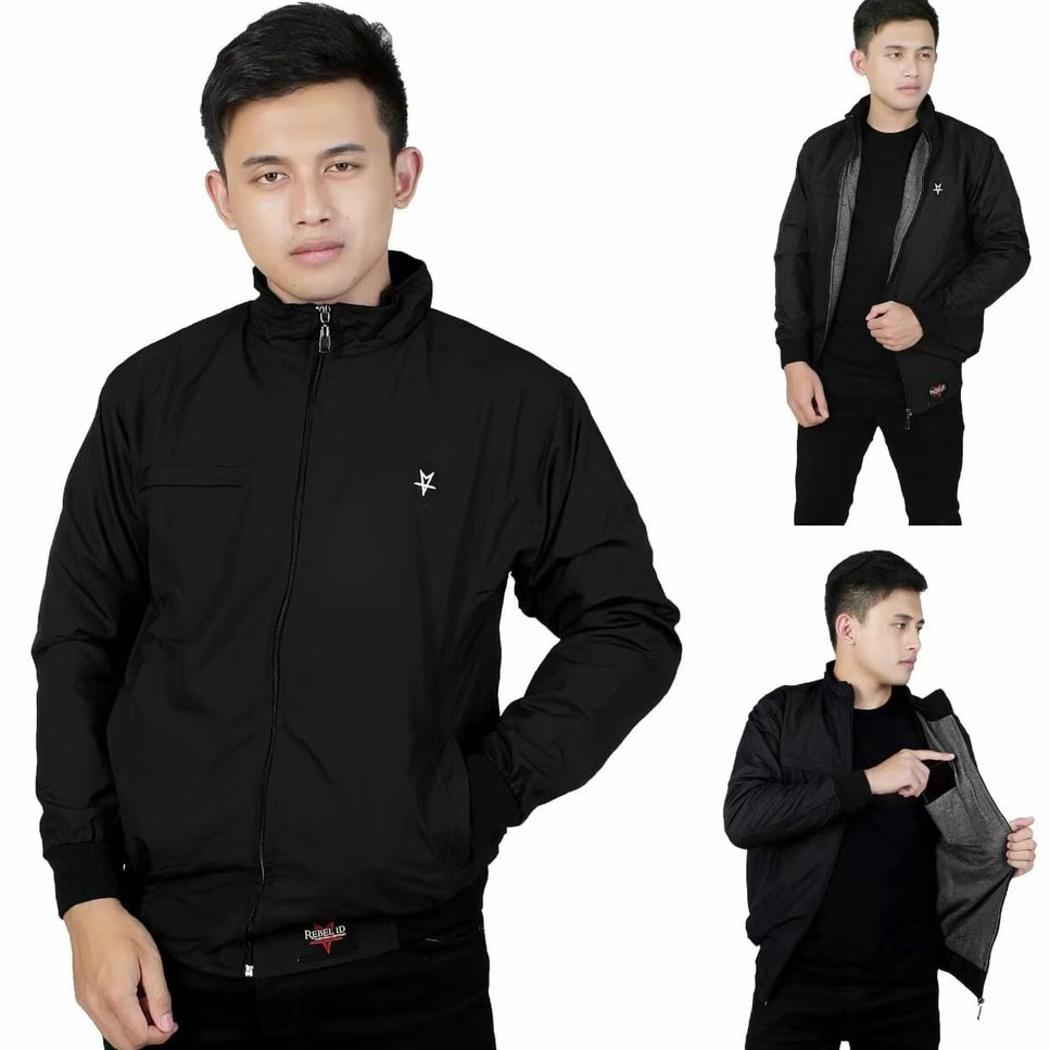Jual AKN JAKET PRIA CASUAL SIMPLE ORIGINAL REBEL ID / JAKET MOTOR PRIA ...