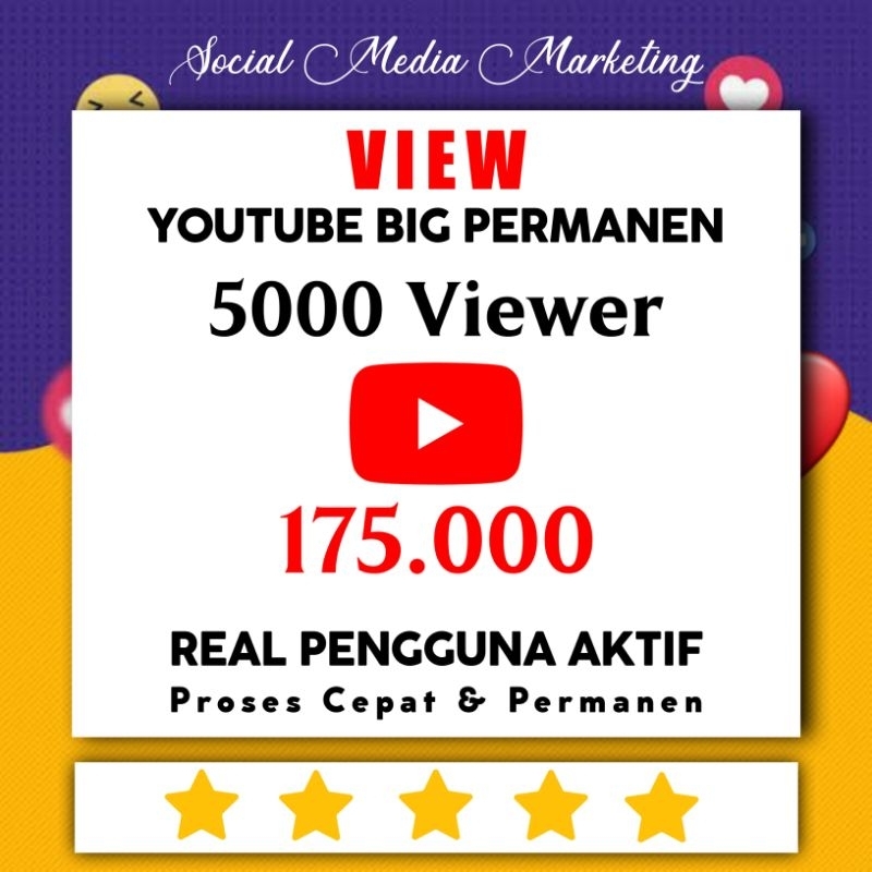 Jual Viewer Youtube Permanen Monetisasi | Big View Youtube Proses Fast | Bergaransi Permanen ...