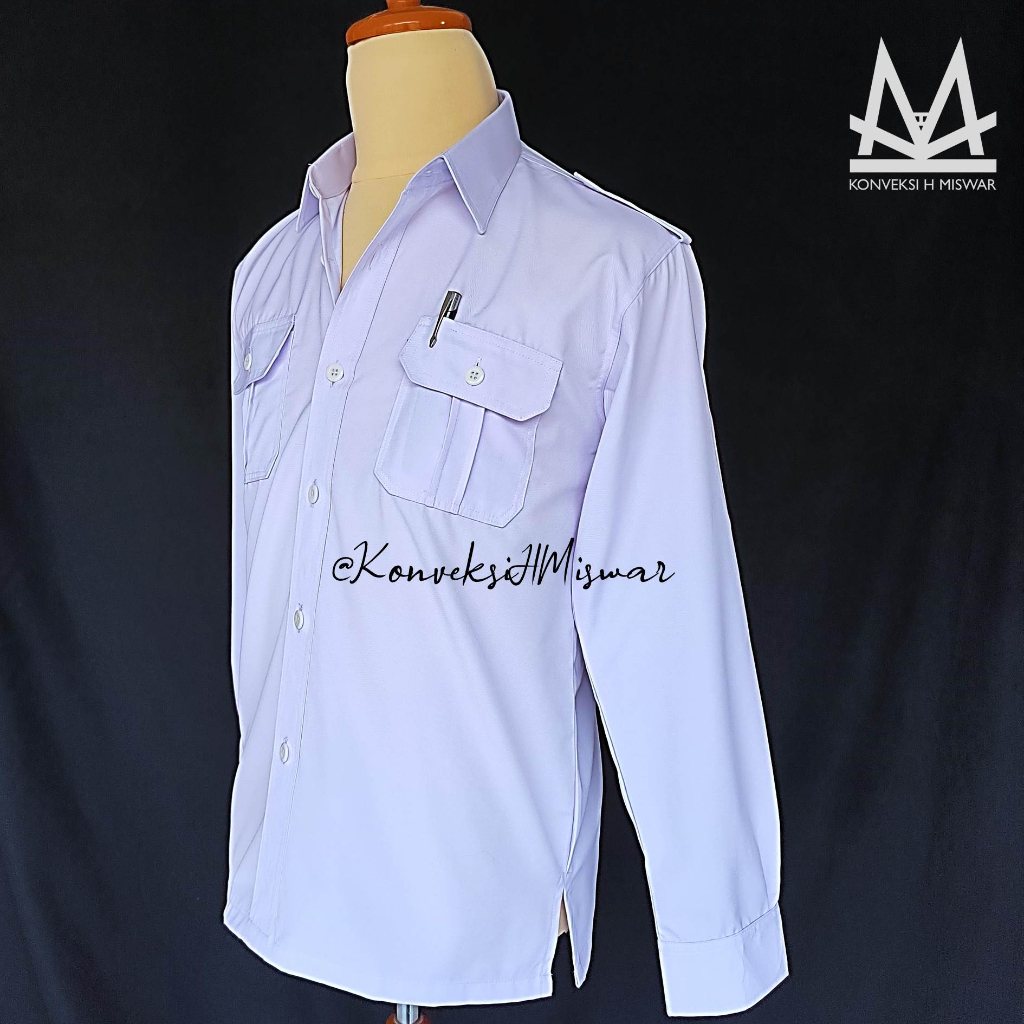 Jual Seragam Kerja Pria Premium FX - Kemeja Putih Lengan Panjang Baju Dinas ASN PNS PDH PDL Guru ...
