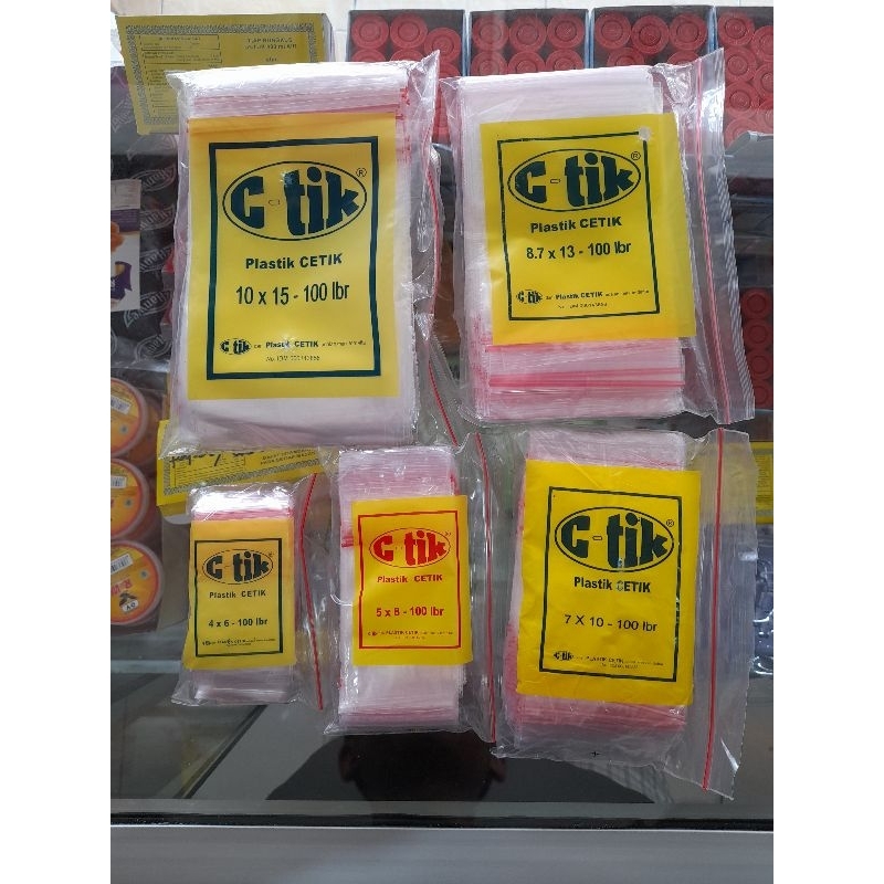 Jual Plastik Klip Cetik Merk C-tik ukuran 4x6, 5x8, 6x10, 7x10, 8,7x13 ...