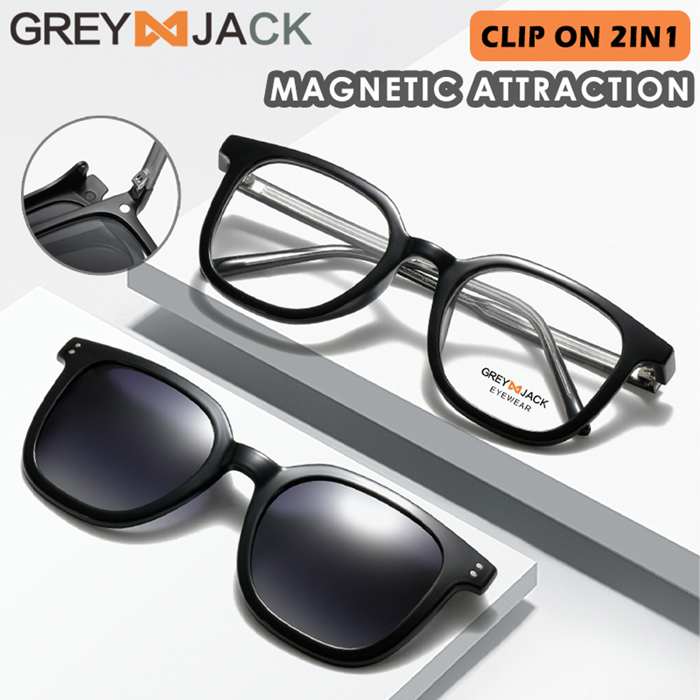 Jual Grey Jack Kacamata Clip On 2in1 Multifungsi Lensa Polarized Bahan TR90+TAC Ringan Stylish ...