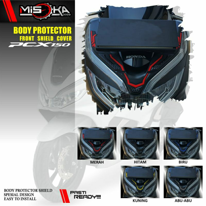 Jual Misoka Front Shield Cover Pcx 150/Aksesoris Motor Honda/Rubber Karet/Keren Murah | Shopee ...