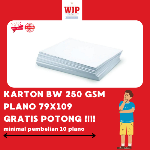 Jual KARTON BW 250 GSM WARNA UK PLANO 79X109, F4, A4 | Shopee Indonesia