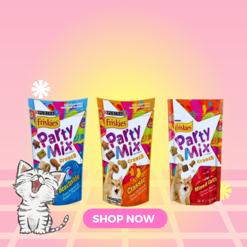 Jual Snack Kucing Merk Friskies Party Mix 60 gr || silahkan baca ...