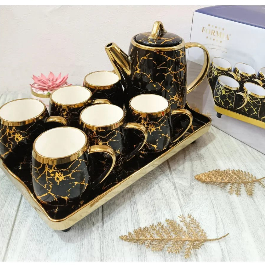 Jual TEA SET SULTAN MARBLE FORMIA BLACK FR71711MB | Shopee Indonesia