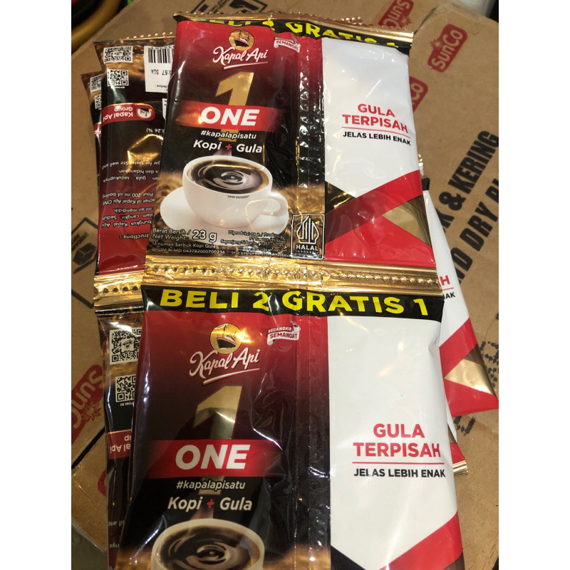 Jual KAPAL API ONE Kopi + Gula Terpisah 23 Gr 1 Renteng Isi 10 | Shopee ...