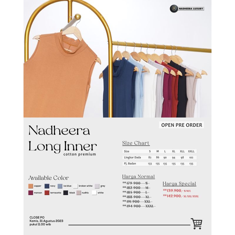 Jual NADHEERA LONG INNER Nadheera Luxury ( READY STOK) | Shopee Indonesia