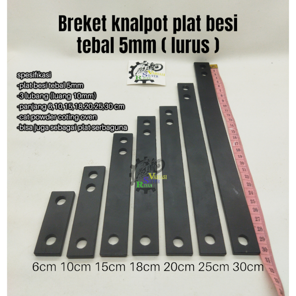 Jual breket knalpot plat besi tebal 5mm lurus dan tekuk lubang 10mm ...
