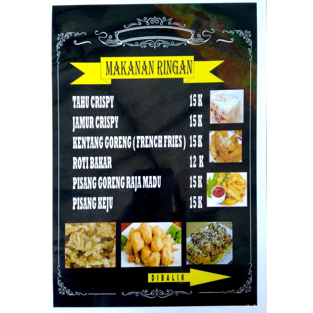 Jual CETAK DAN DESAIN DAFTAR MENU USAHA CAMILAN/ CAFE/ RESTORAN/ RUMAH ...
