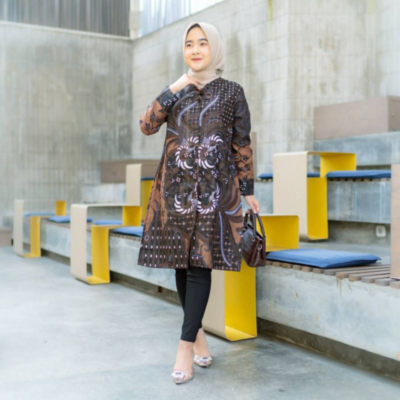 Jual Tunik Batik Wanita Jumbo Big Size Ld 120cm Modern Terbaru Tunik