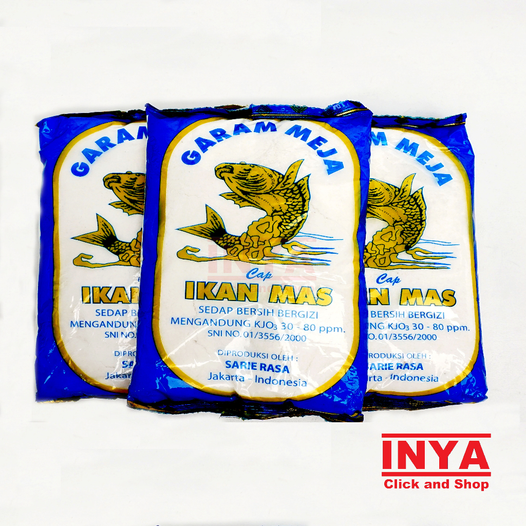 Jual Garam Meja Cap Ikan Mas 3x500g Sachet - Salt - Seasonings | Shopee ...