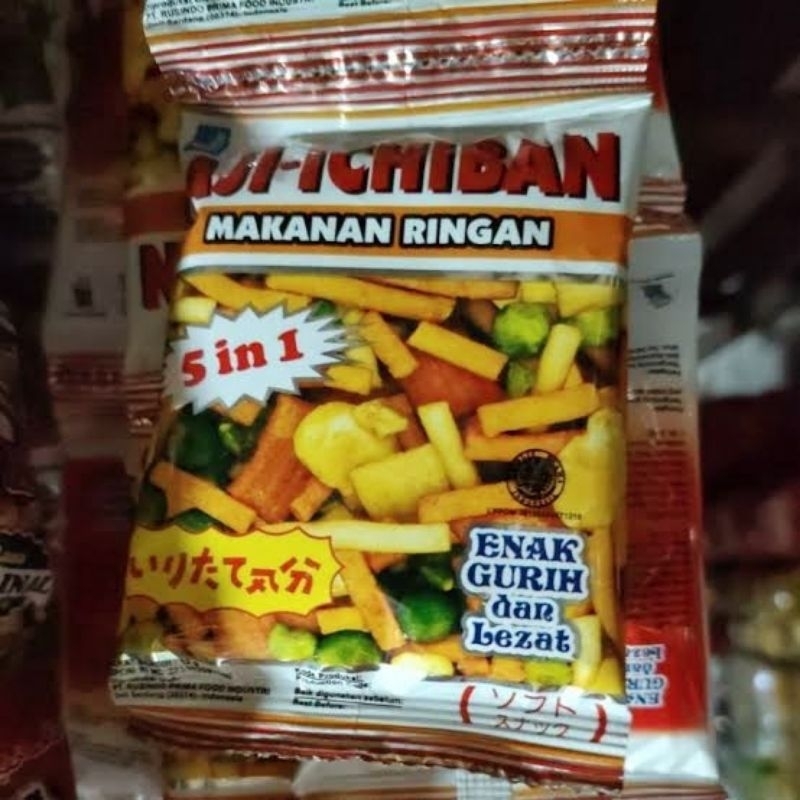 Jual Aji Ichiban Snack Makanan Ringan 5 In 1 Renceng Isi 10 Pcs ...