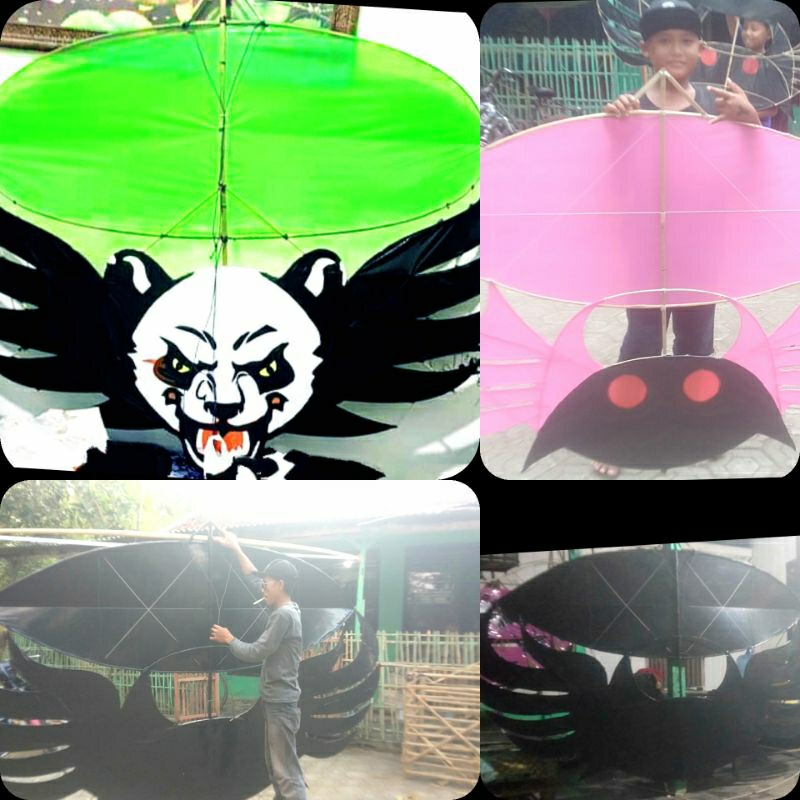 Jual layangan ram raman full bambu & semi fiber 1,5 m | Shopee Indonesia