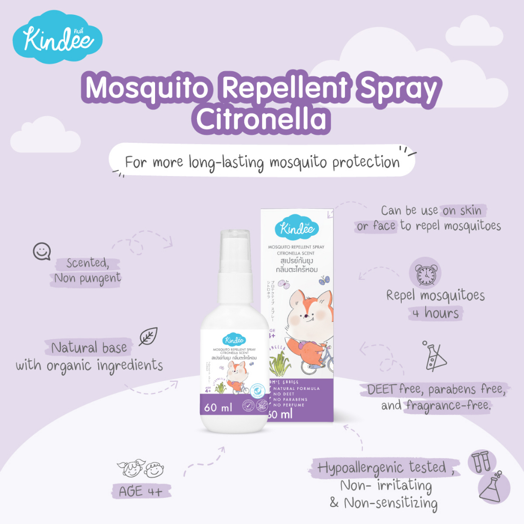 Jual Kindee Mosquito Repellent Spray 4y+ 60ml | Shopee Indonesia