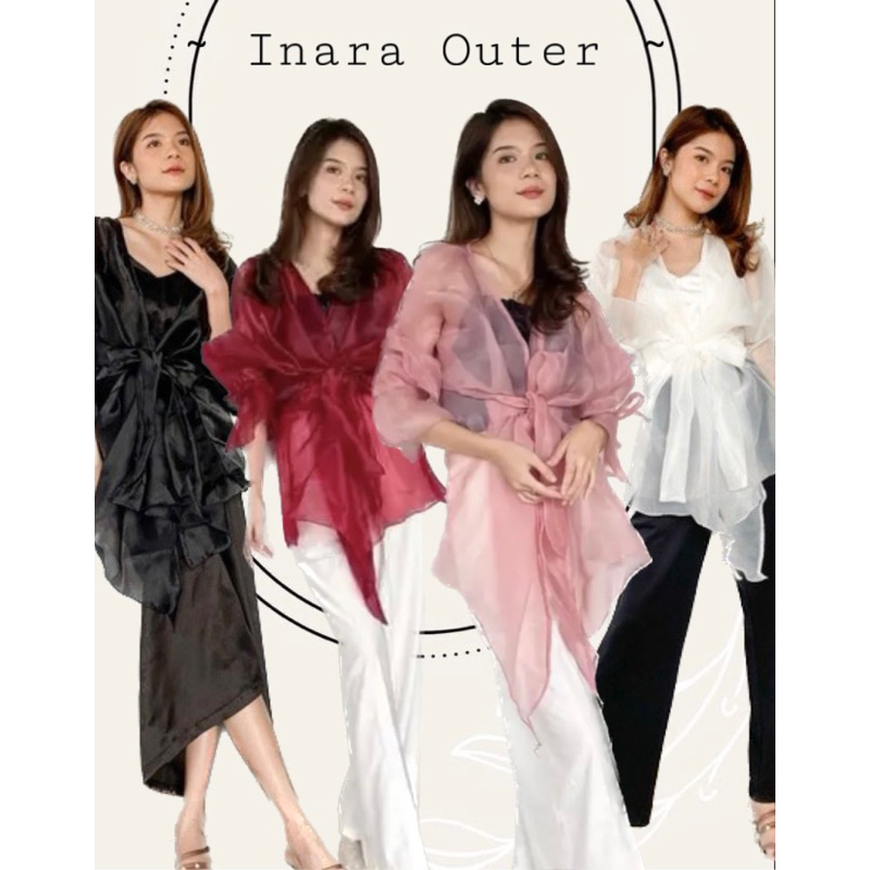 Jual Outer INARA with Belt Medium Organza | Shopee Indonesia