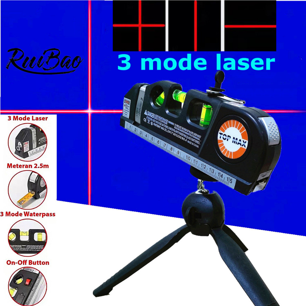 Jual Ruibao Laser Level Pro 3 / Waterpass Meteran Laser 250 cm | Shopee ...