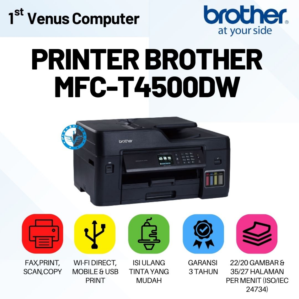 Jual Printer Brother MFC-T4500DW Duplex Wireless Printer Inkjet A3 ...