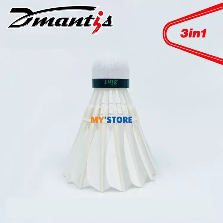 Jual RB Shuttlecock 3 in 1 Dmantis D45 Awet Bulu Asli Nylon Stabil Kuat ...