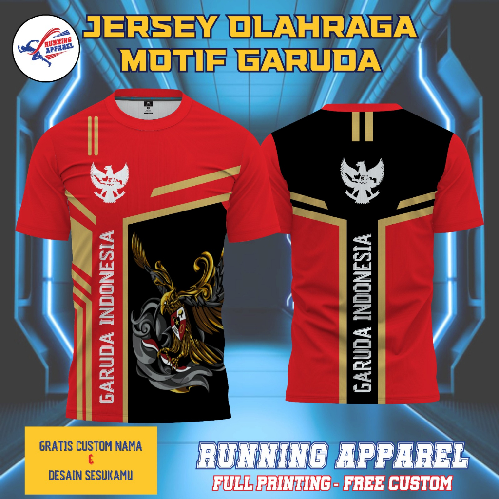 Jual Baju Jersey OLAHRAGA Bermotif GARUDA, Jersey Olahraga Berbahan ...