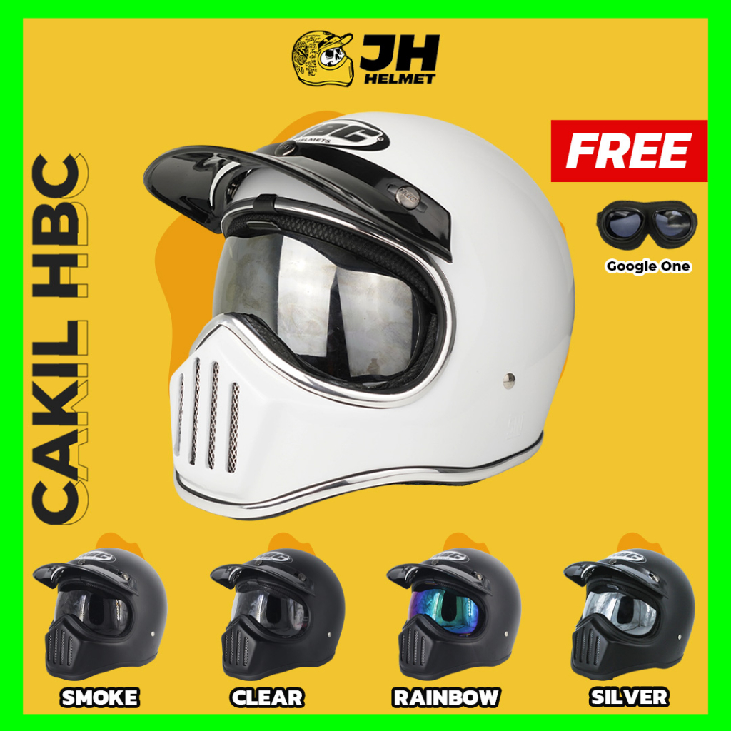 Jual Helm Cakil HBC List Chrome Polos + FREE GOGGLE | Original 100% HBC ...