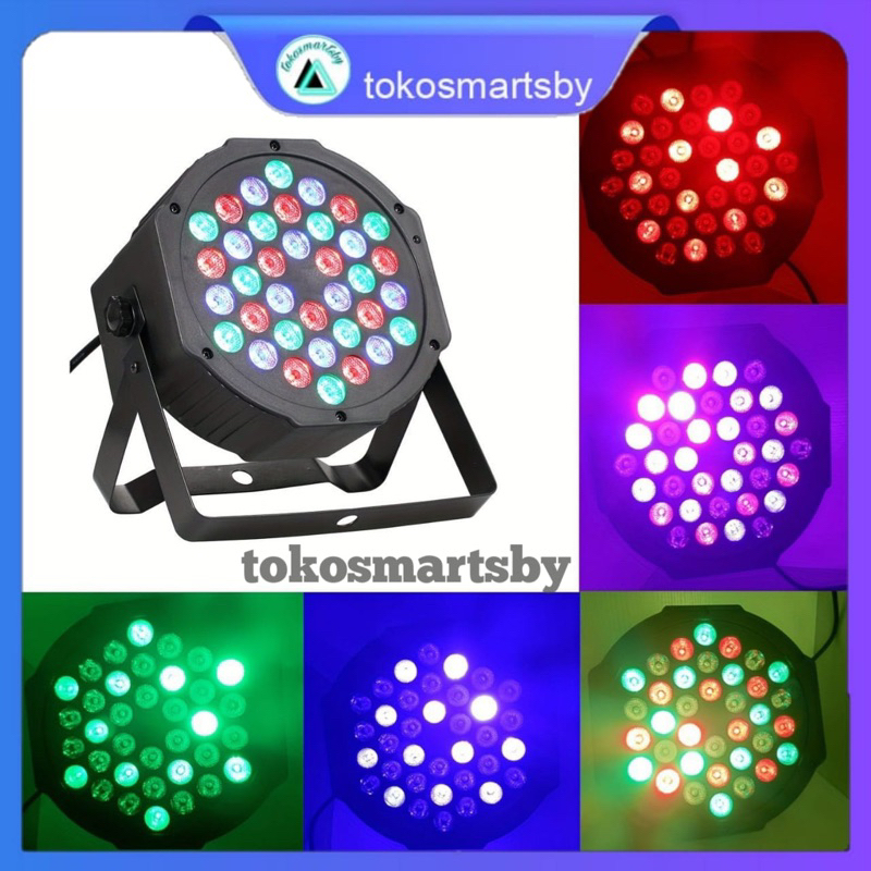 Jual LAMPU DISCO LED PLAT 18 LED / 36LED/ lampu sorot panggung /Lampu ...