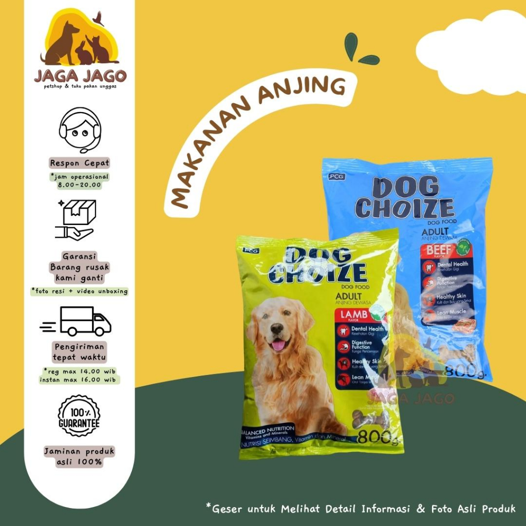 Jual DOG CHOIZE 800GR - Makanan Pakan Anjing Premium Dog Food Adult ...
