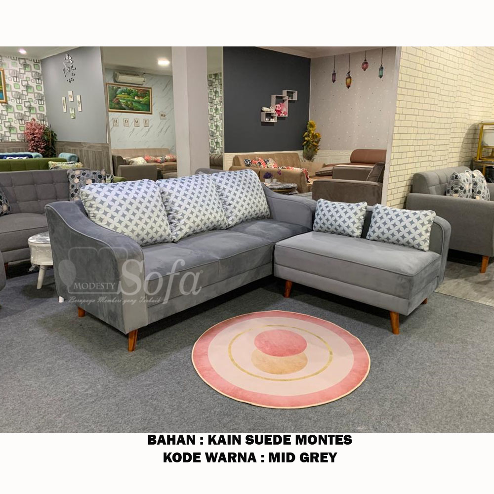 Jual Sofa Kekinian / sofa best seller / sofa Cantik / sofa minimalis / sofa L Amarist Eco Kaki ...