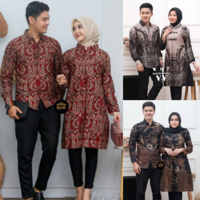 Jual Batik Tunik Wanita Jumbo Atasan Batik Modern Batik Couple floy | Shopee Indonesia