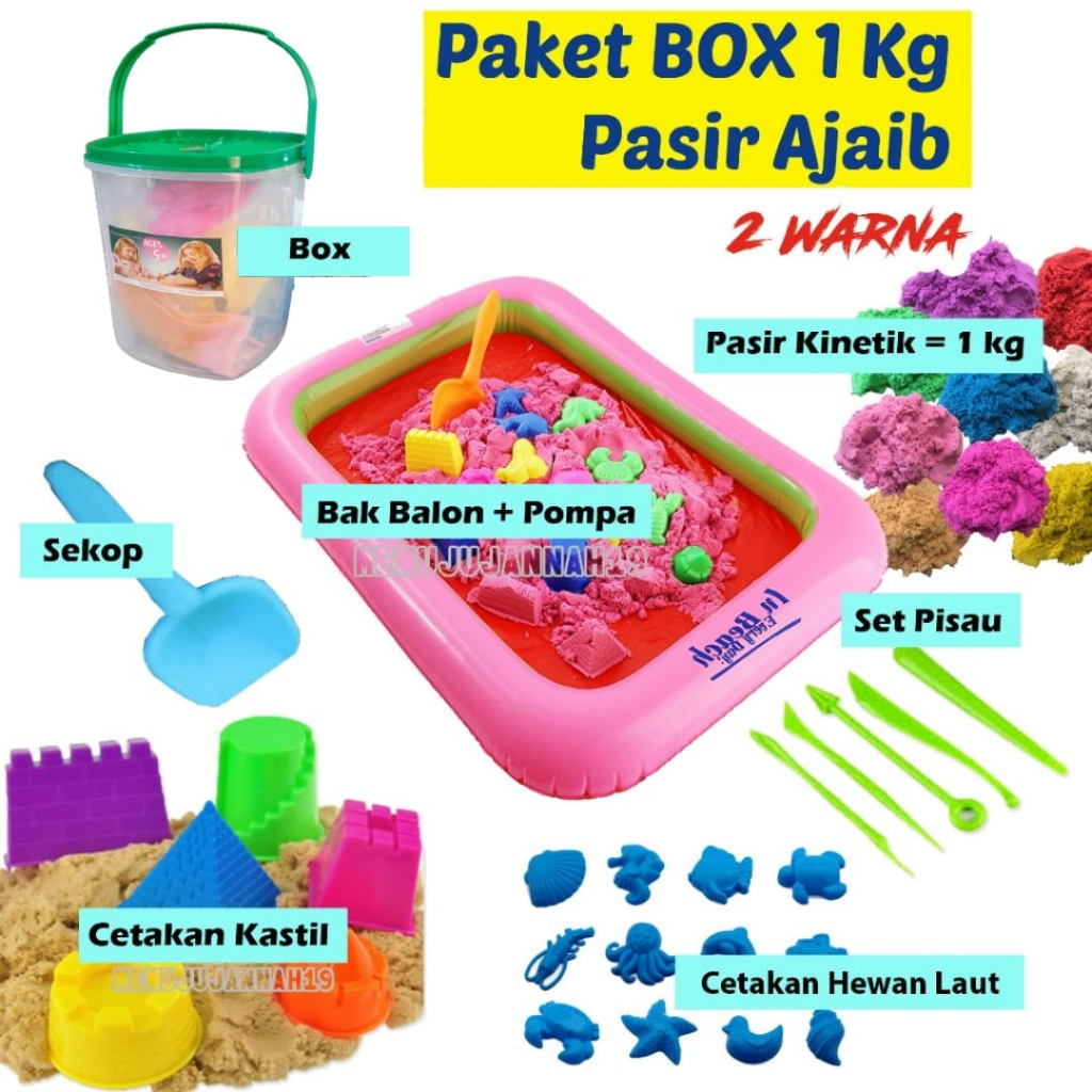 Jual Mainan BOX MINI Pasir AJAIB - 1 KG Mainan Pasir Anak Cewek & Cowok ...