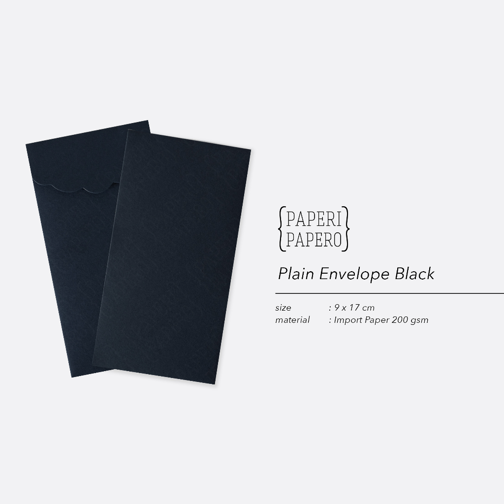 Jual Black Envelop (9 x 17 cm) - Amplop Hitam Polos dengan Bahan Import ...