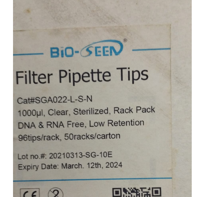 Jual Universal Filter Tips 1000 ul, 96 Tips/Rack, Sterile, Low ...