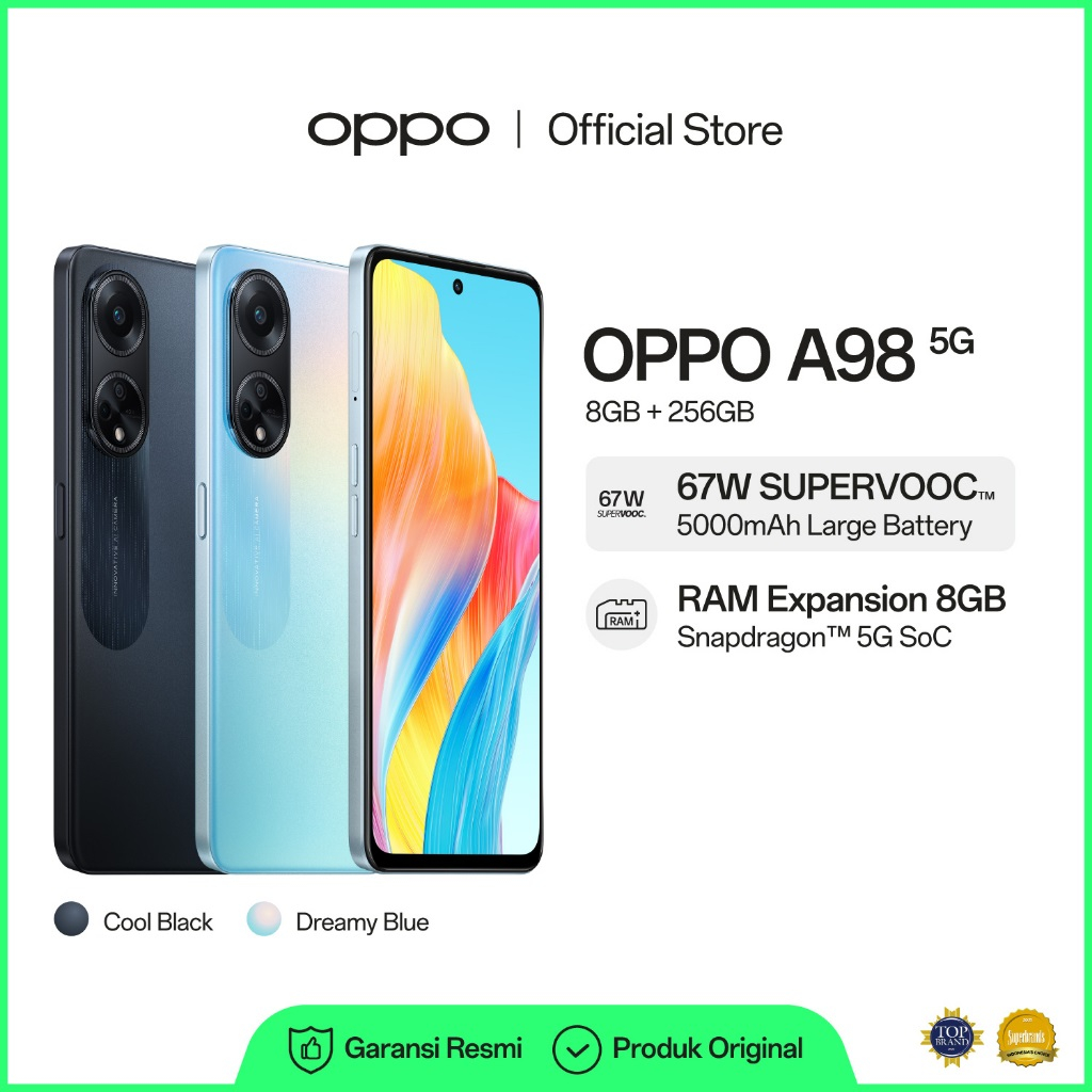 Jual OPPO A98 5G (8GB/256GB) Garansi Resmi | Shopee Indonesia