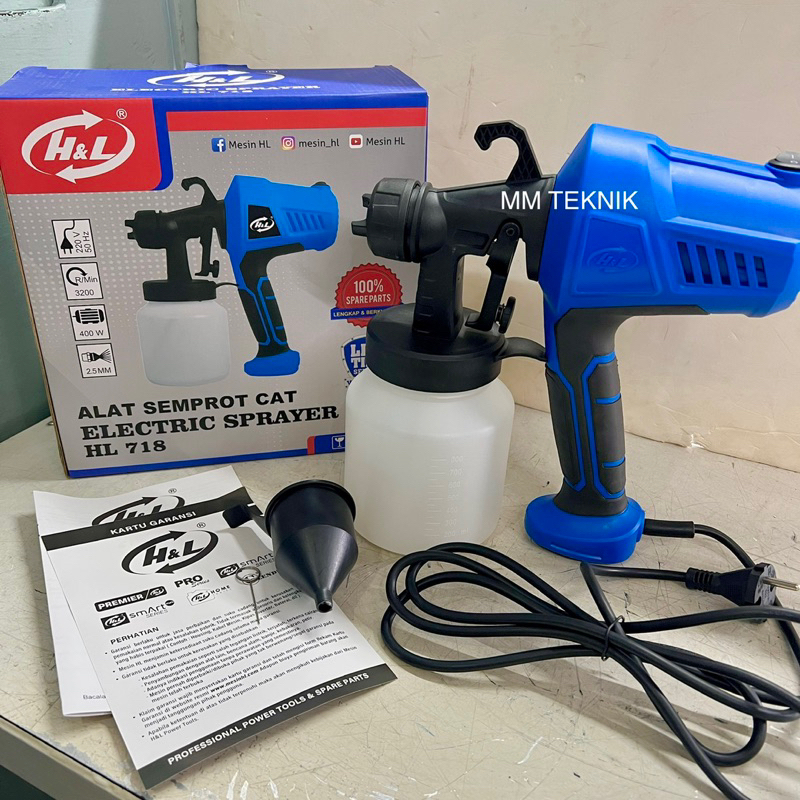 Jual Electric Sprayer 718 HL Alat Semprot Cat Spray Gun Elektrik H&L ...