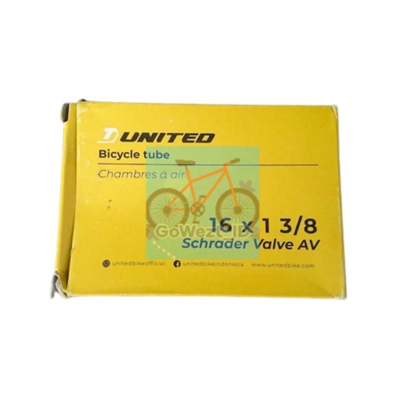 Jual Ban Dalam Sepeda Ukuran 16 x 1 3/8 United Innova Pentil Motor Presta AV FV | High Quality ...