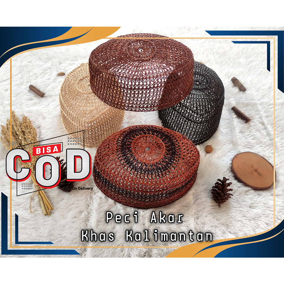 Jual Peci Rotan Akar khas kalimantan | kopyah kalimantan | kopyah rotan ...