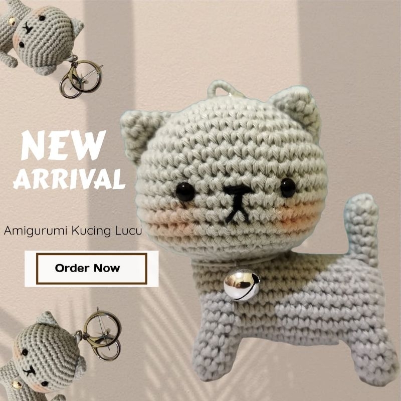 Jual Amigurumi kucing lucu || keychain boneka rajut kucing | Shopee ...