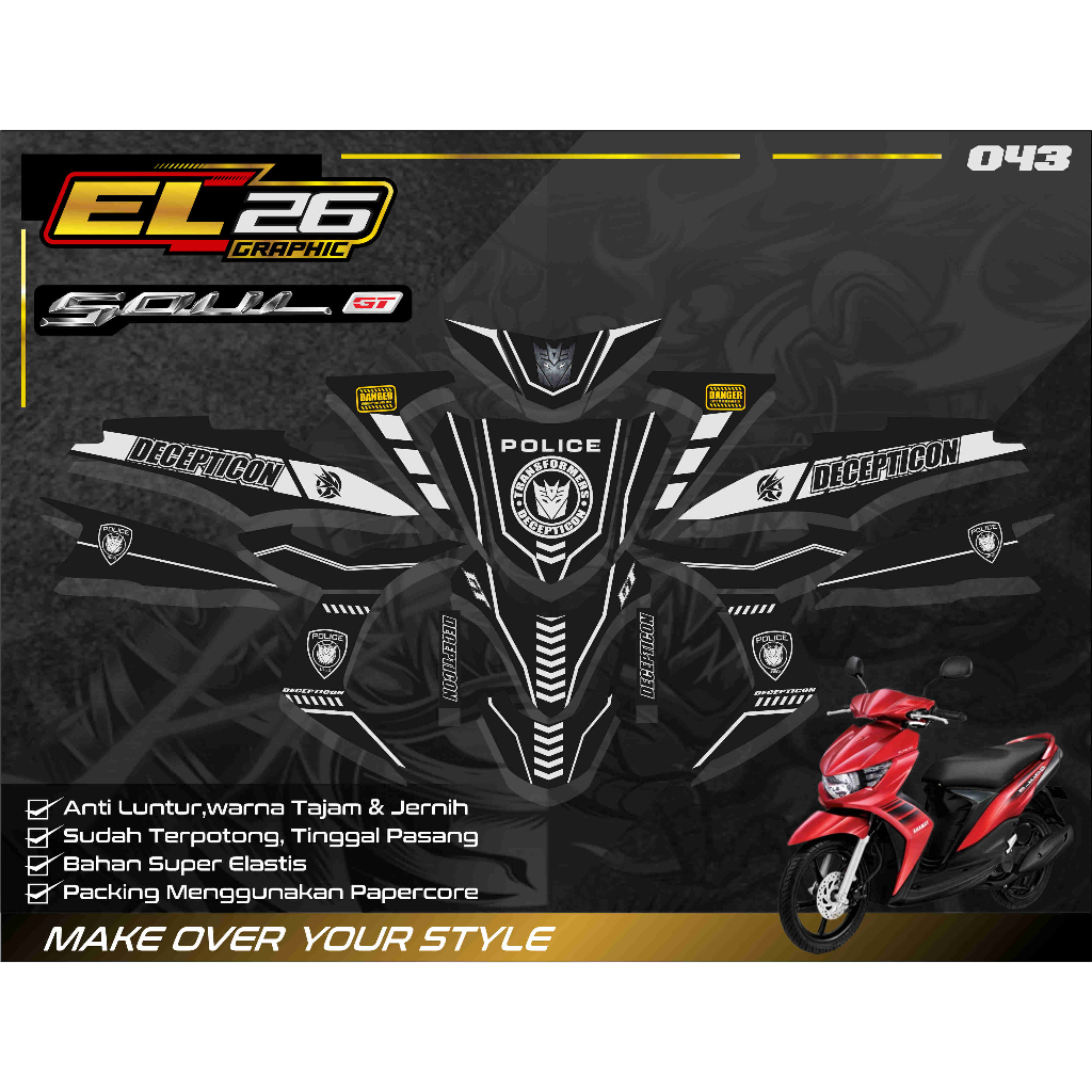 Jual Sticker Decal Full Body MIO SOUL GT - Sticker Decal MIO SOUL GT ...