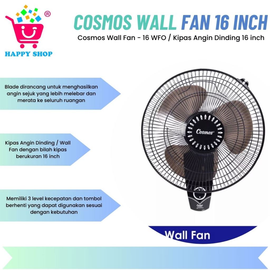 Jual Cosmos Wall Fan - 16 WFO / Kipas Angin Dinding 16 inch | Shopee ...