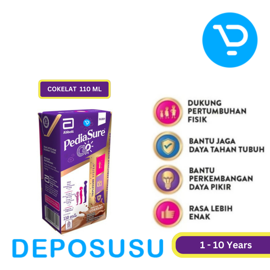 Jual Pediasure GO Susu Pedia Sure UHT 110 ml rasa Vanila Coklat cokelat | Shopee Indonesia