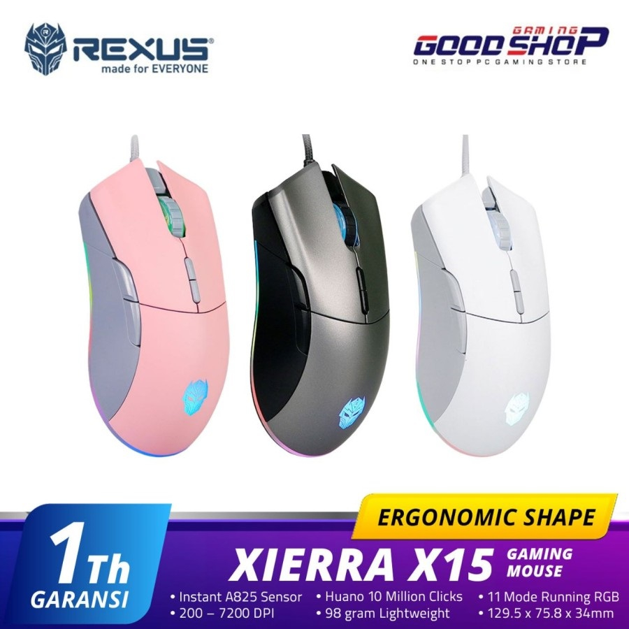 Jual Rexus Mouse Gaming Xierra X15 - Gaming Mouse | Shopee Indonesia
