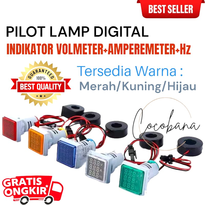 Jual Pilot Lamp Digital Voltmeter+Amperemeter+Hz AD16-22VAH | Shopee ...
