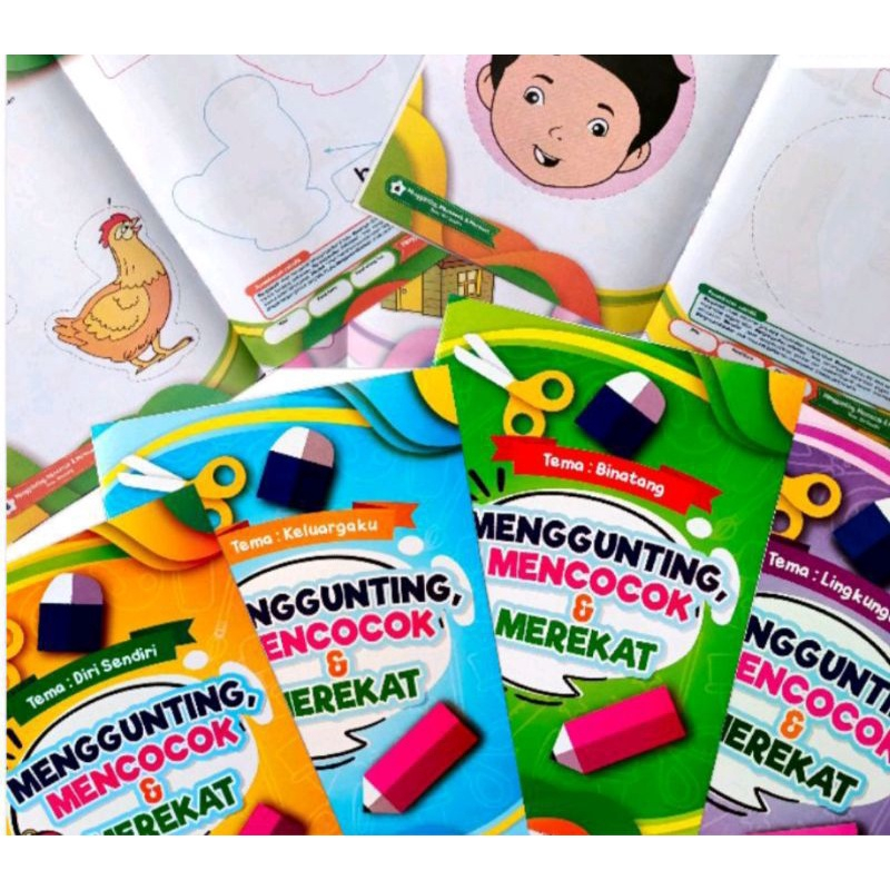 Jual TOKOJUJUR - Buku Kreatif Anak Menggunting Mencocokkan Merekat ...