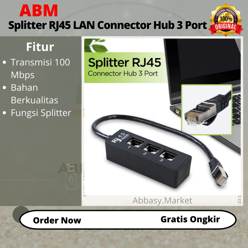 Jual Splitter RJ45 LAN Ethernet Network Connector Hub 3 Port | Shopee ...
