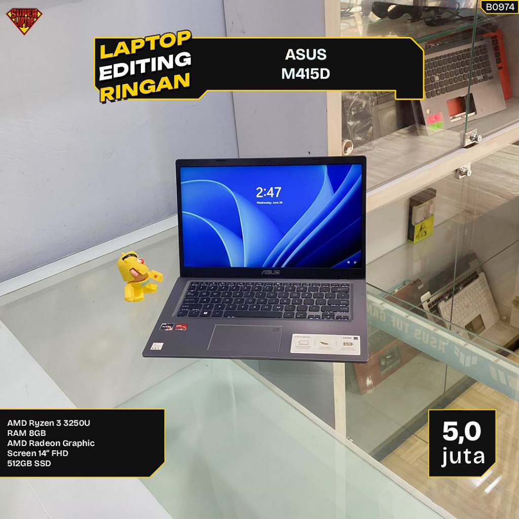 Jual Laptop Office High Performance ASUS M415D AMD Ryzen 3 3250U RAM ...