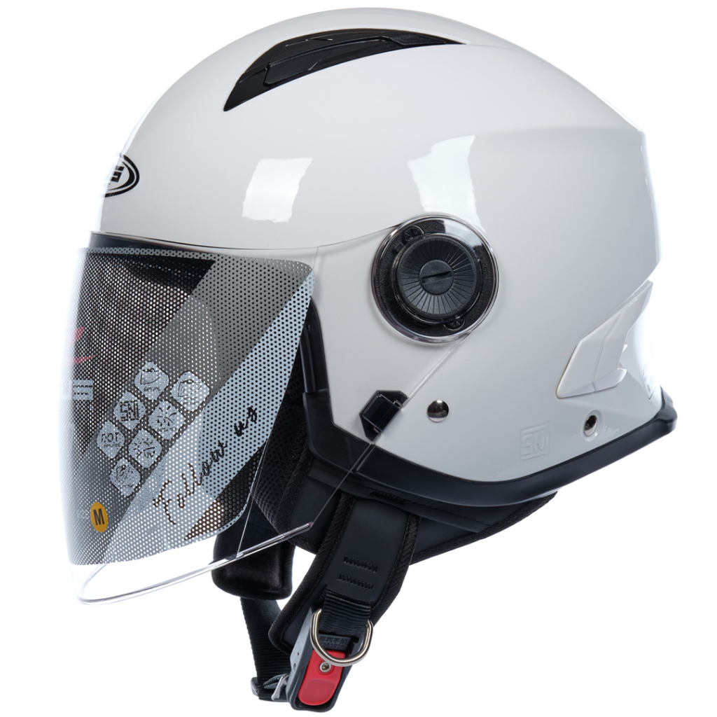 Jual ZEUS ZS 617 WHITE GLOSSY HALF FACE SINGLE VISOR | Shopee Indonesia