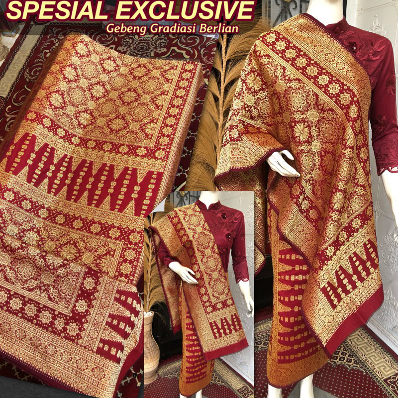Jual SUPER MEWAH Exclusive Songket Lepus Berlian Gradiasi ORI Grade A TERLARIS Songket Tenun ...