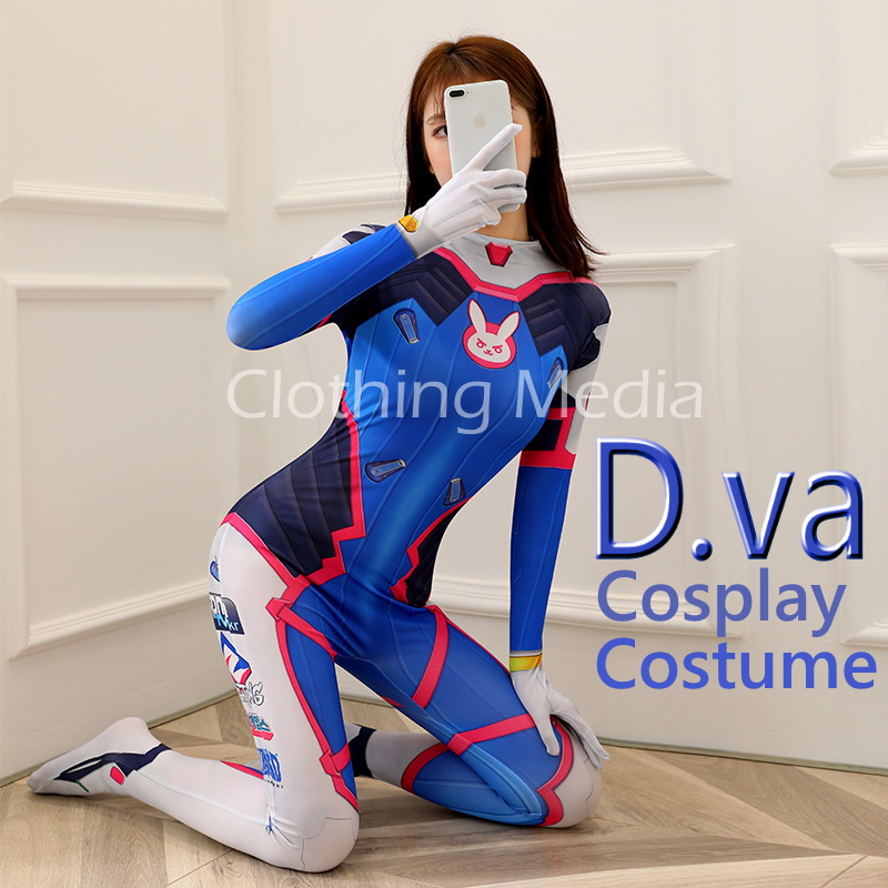 Jual Bodysuit Zentai D.va Overwatch Cosplay Full Dva Kostum Baju ...