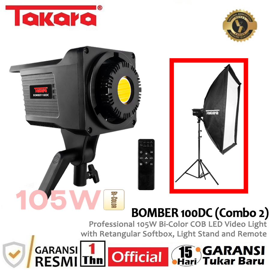 Jual Takara BOMBER 100DC COMBO 2 Professional 105W Bi-Color COB LED ...