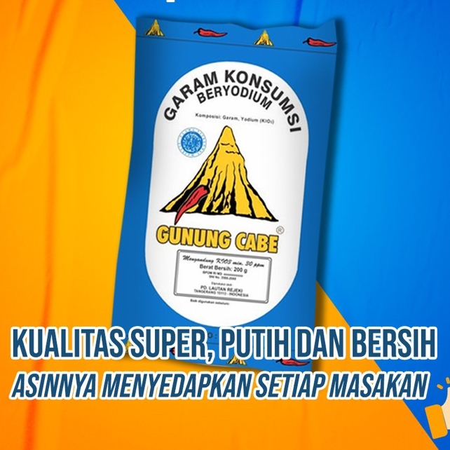 Jual Garam Halus Cap Gunung Cabe Kemasan 250 Gram | Shopee Indonesia